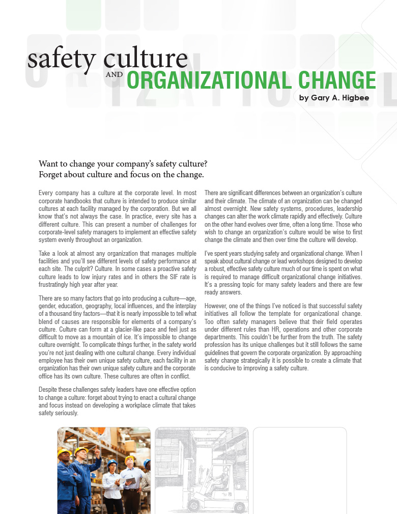 Safety Culture and Organizational Change – SafeStart
